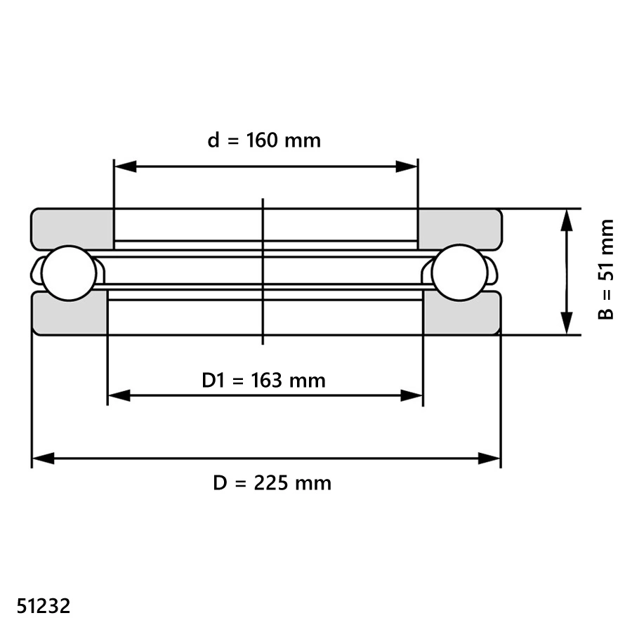 مشخصات، قیمت و خرید بلبرینگ کف گرد 51232 | ابزارکیا
